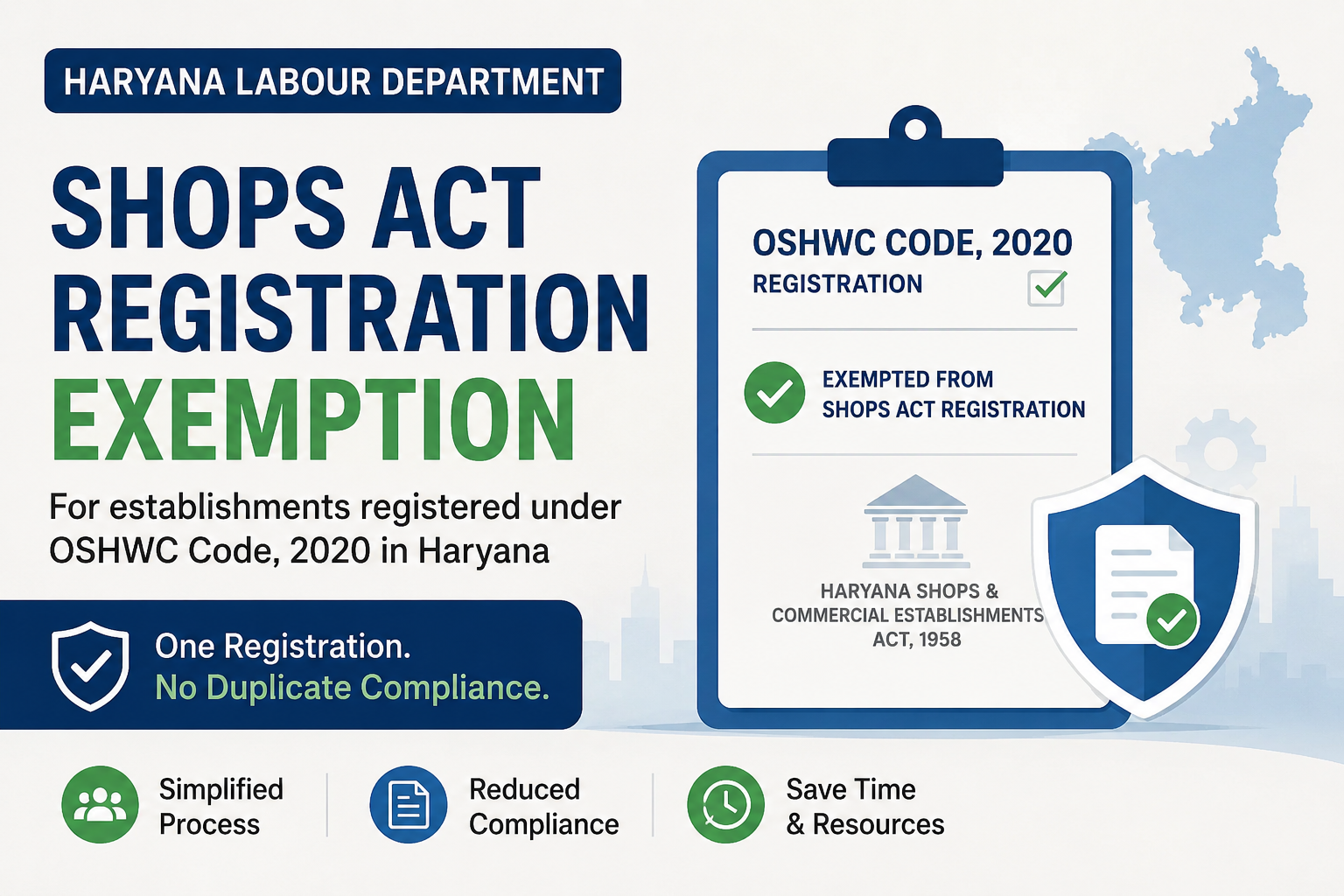 Haryana Labour Department Exemption from Shops Act Registration ...